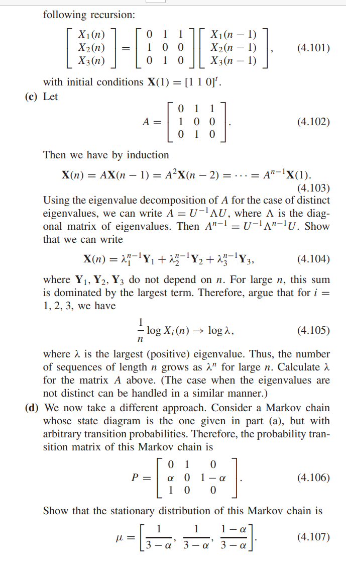 Solved 4.16 Entropy rate of constrained sequences4.16 | Chegg.com