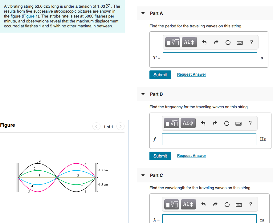 Solved Part A A vibrating string 53.0 cm long is under a | Chegg.com