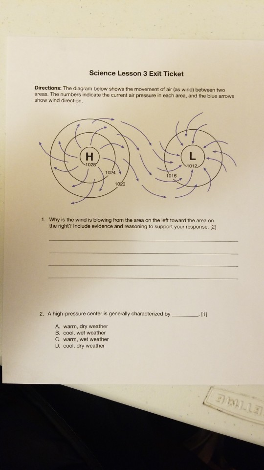 Solved Science Lesson 3 Exit Ticket Directions: The diagram | Chegg.com