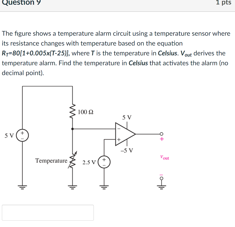 Solved The figure shows a temperature alarm circuit using a | Chegg.com