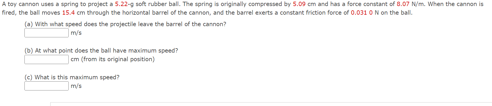 Solved A toy cannon uses a spring to project a 5.22−g soft | Chegg.com