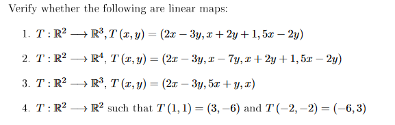 Solved Verify whether the following are linear | Chegg.com