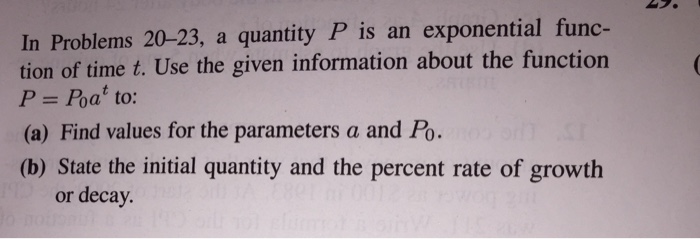Solved In Problems 20 23 A Quantity P Is An Exponential 4123