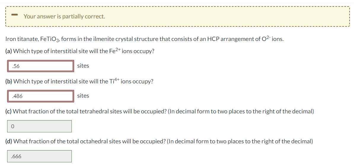 Solved Iron titanate, FeTiO3, forms in the ilmenite crystal | Chegg.com