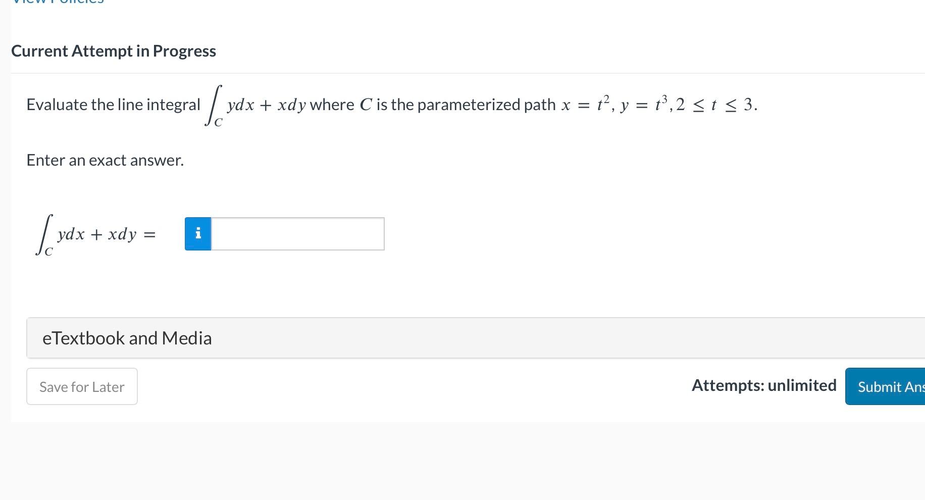 Solved Current Attempt in Progress Incorrect. Find ∫CF⋅dr | Chegg.com