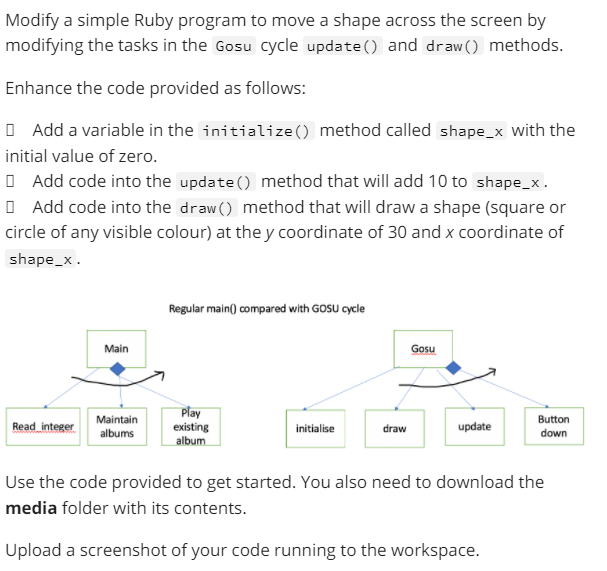 Solved 4.2 T M Gosu Major Cycle Language: Use Ruby Given | Chegg.com