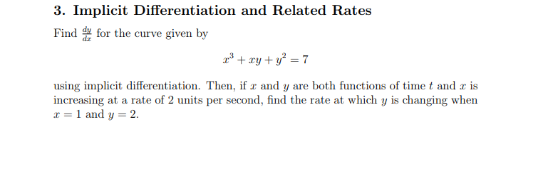 Solved Implicit Differentiation and Related RatesFind dydx | Chegg.com