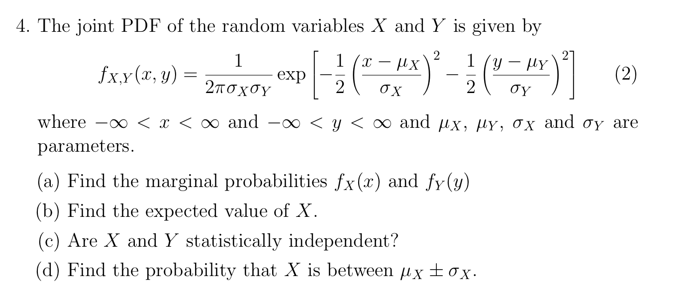 Solved I Cant Integrate For Part A The Marginal Density 5166