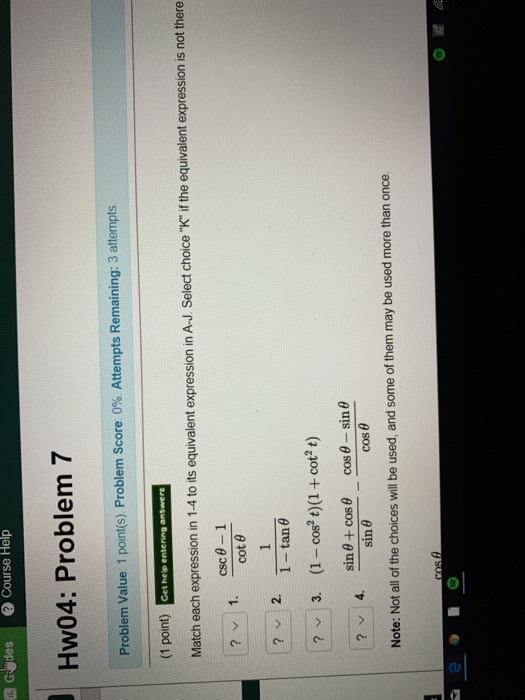 Solved GudesCourse Help Hw04: Problem 7 Problem Value 1 | Chegg.com