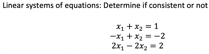 Solved Linear systems of equations: Determine if consistent | Chegg.com