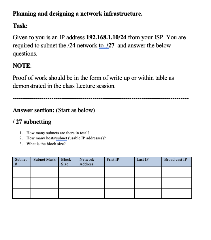 Solved solve the provided questions, and fill the table | Chegg.com