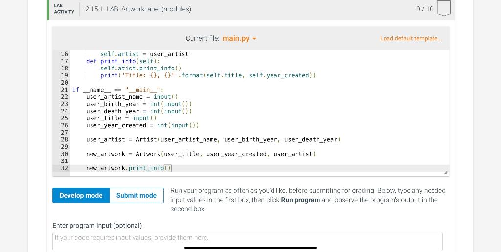Solved \begin{tabular}{l|l} LAB & 2.15.1: LAB: Artwork label | Chegg.com Solved \begin{tabular}{l|l} LAB & 2.15.1: LAB: Artwork label | Chegg.com