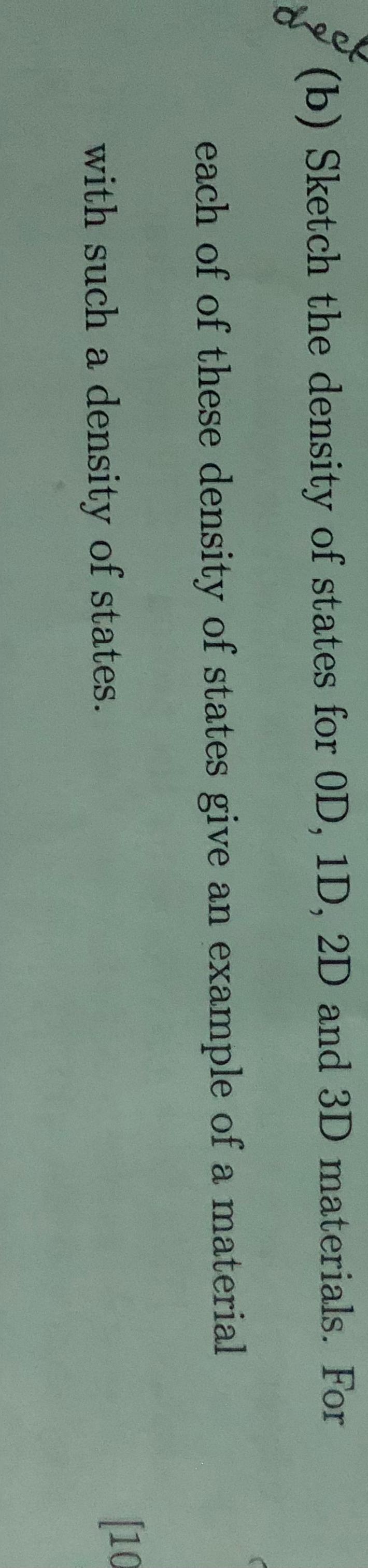 Solved (b) Sketch the density of states for 0D,1D,2D and 3D | Chegg.com