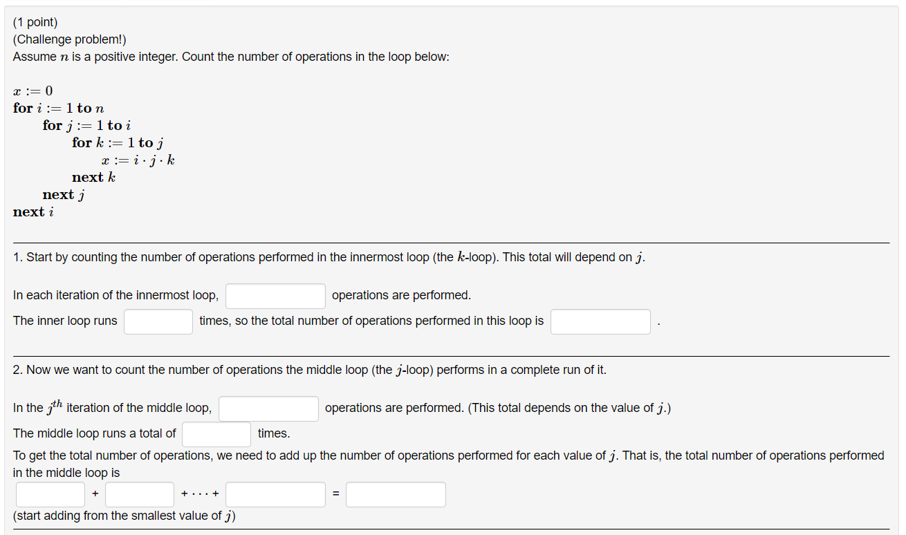 Solved (1 point) (Challenge problem!) Assume n is a positive | Chegg.com
