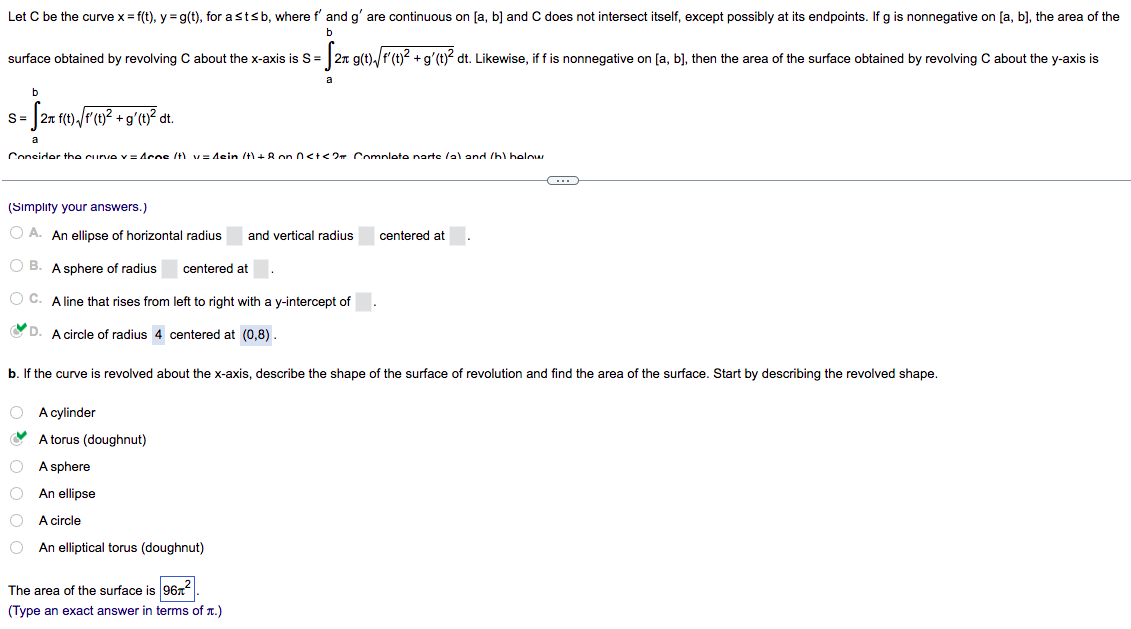 Solved Let C be the curve x=f(t),y=g(t), for a≤t≤b, where f′ | Chegg.com