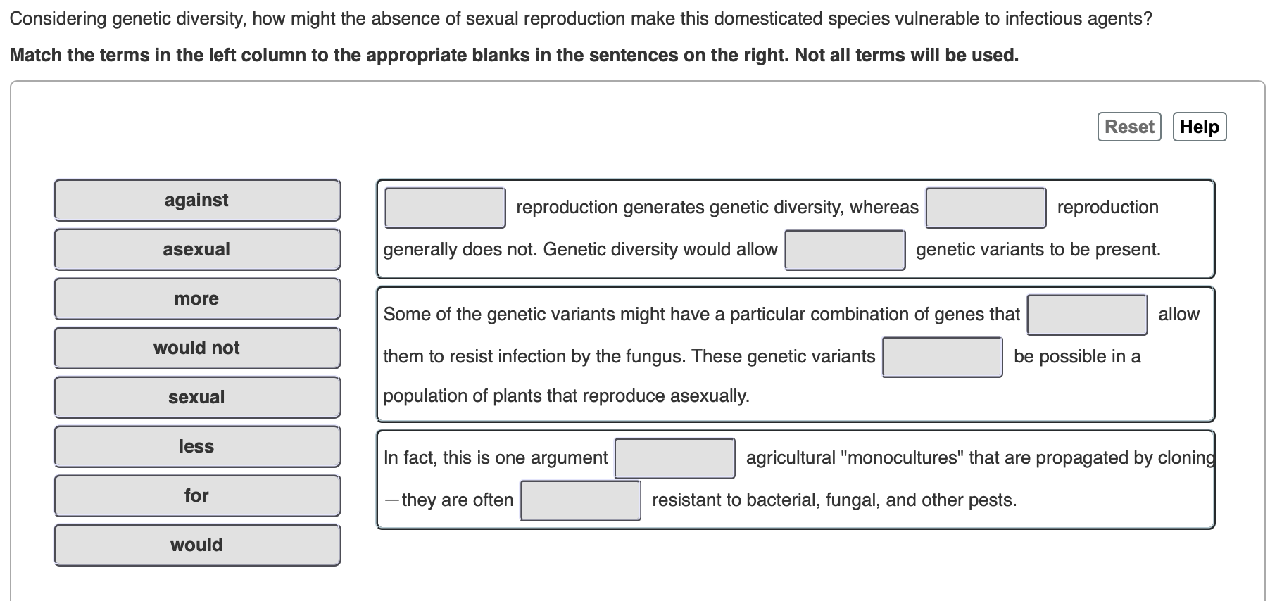 Solved Considering Genetic Diversity How Might The Absence 0394