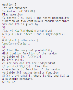 Solved uestion 3 lot yet answered larked out of $13.00$ Flag | Chegg.com