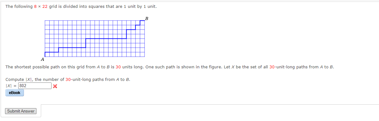 Solved The following 8 x 22 grid is divided into squares | Chegg.com