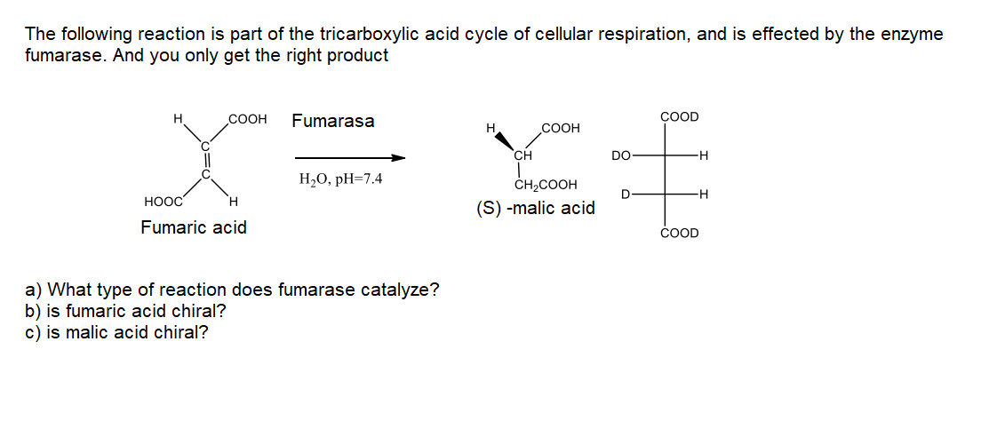 Solved The following reaction is part of the tricarboxylic | Chegg.com