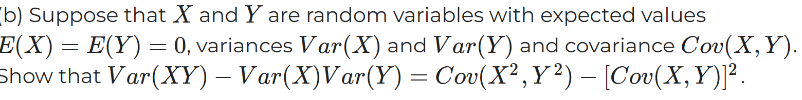 Solved (b) Suppose that X and Y are random variables with | Chegg.com