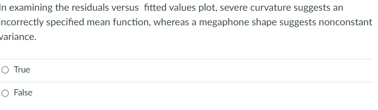 Solved n examining the residuals versus fitted values plot, | Chegg.com