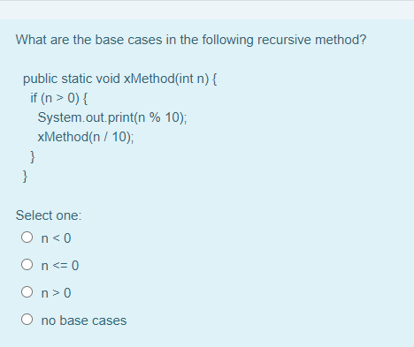 Solved What are the base cases in the following recursive | Chegg.com
