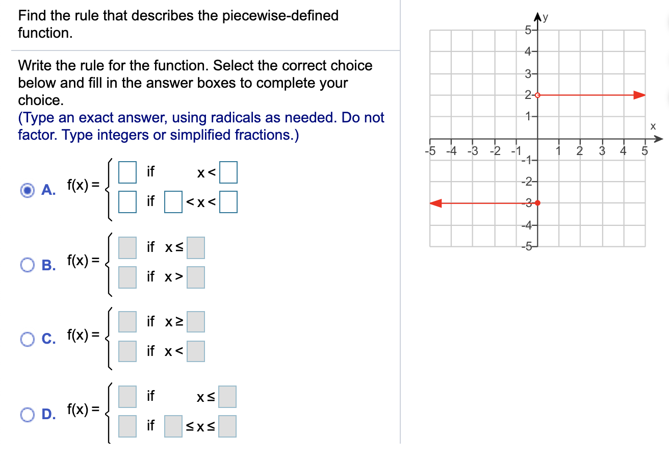 Solved Find the rule that describes the piecewise-defined | Chegg.com
