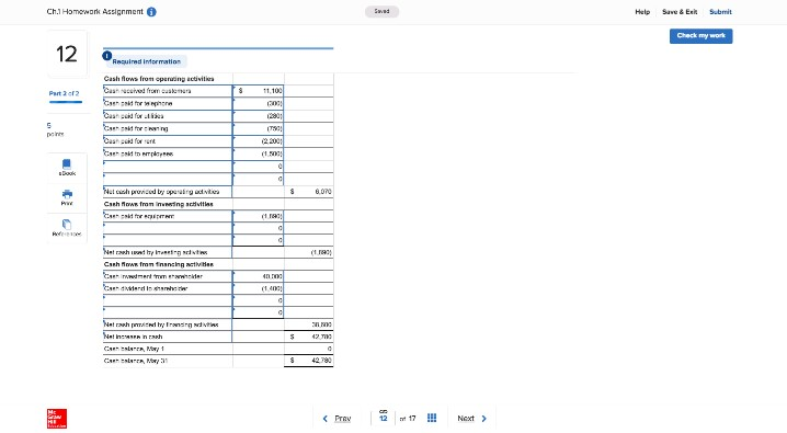 Solved Ch1 Homework Assignment Help Save & Exit Submit Check | Chegg.com