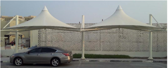 The parking shade structure in Figure 1 is supported | Chegg.com