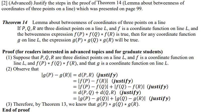 [2] (Advanced) Justify the steps in the proof of | Chegg.com
