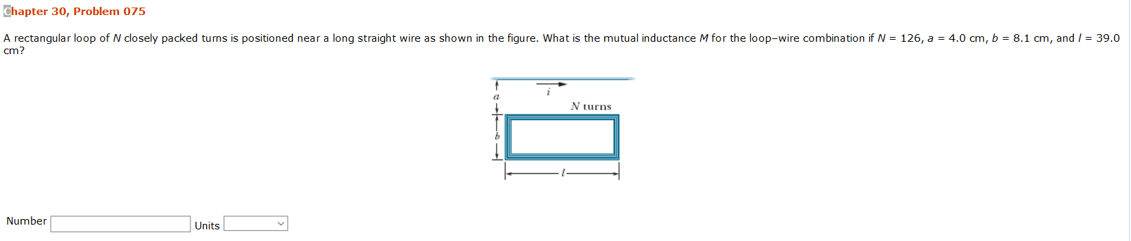 Solved Chapter 30, Problem 075 A rectangular loop of N | Chegg.com
