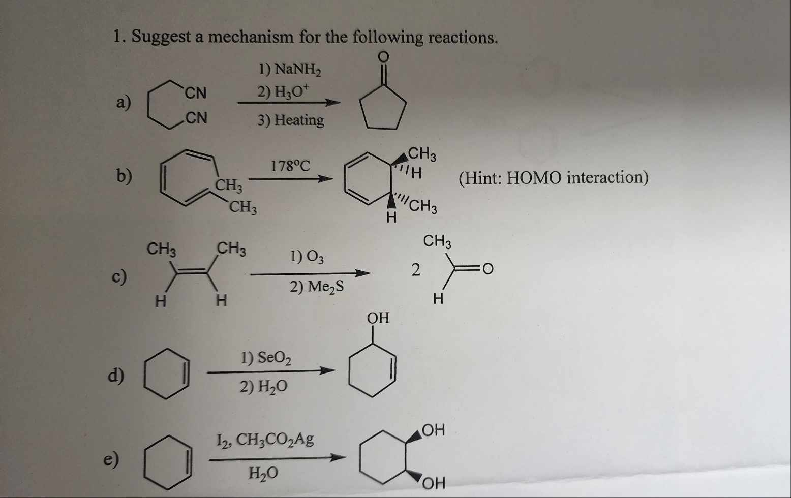 Solved 1. Suggest a mechanism for the following reactions. | Chegg.com