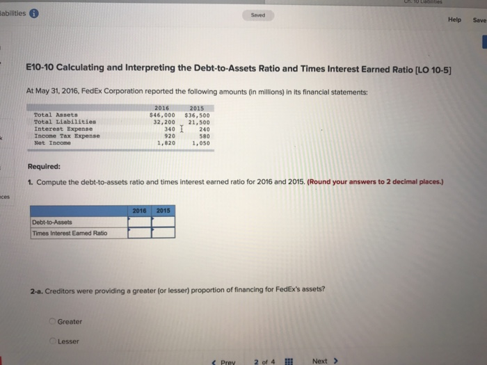 Solved abilities G Saved Help Save E10-10 Calculating and | Chegg.com