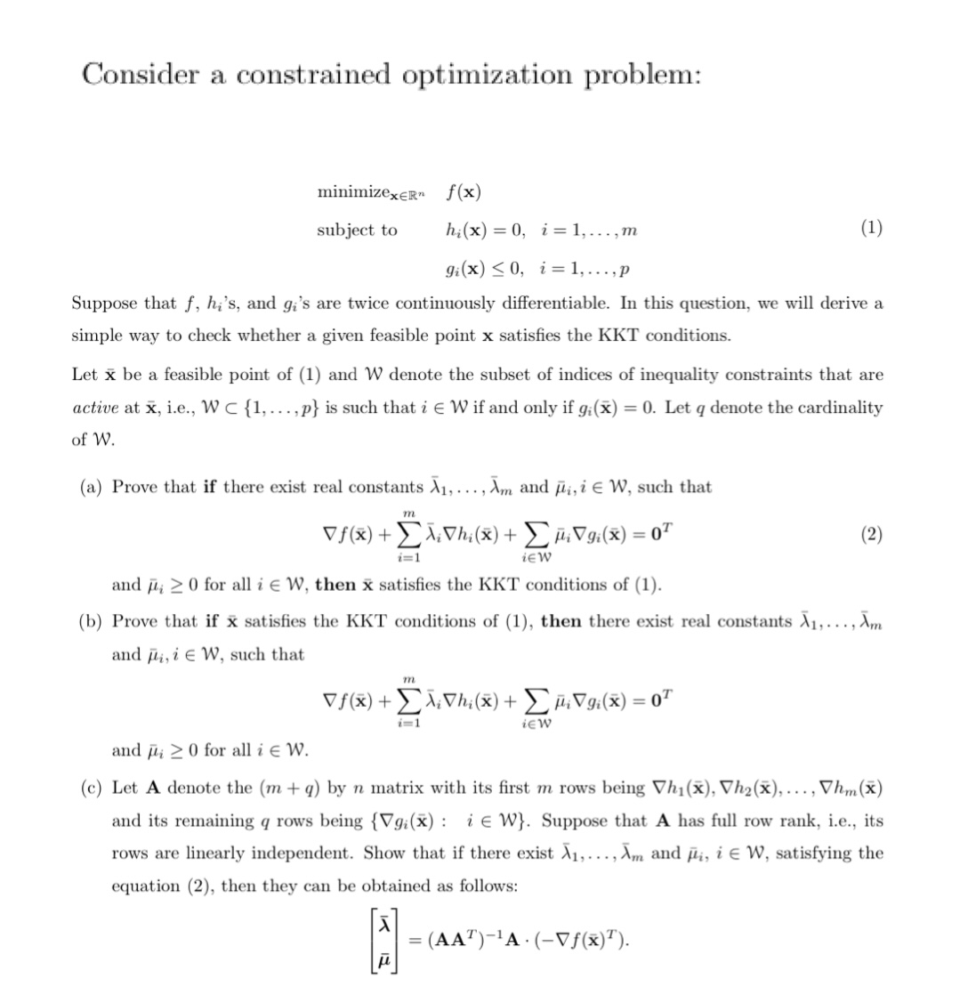 Solved Consider a constrained optimization | Chegg.com