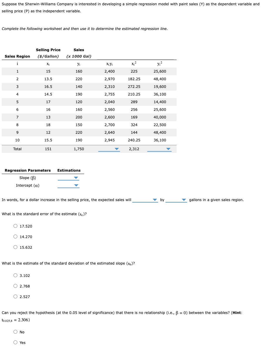 Solved Suppose the Sherwin-Williams Company is interested in | Chegg.com