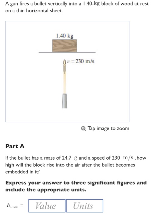 Solved A gun fires a bullet vertically into a 1.40-kg block | Chegg.com