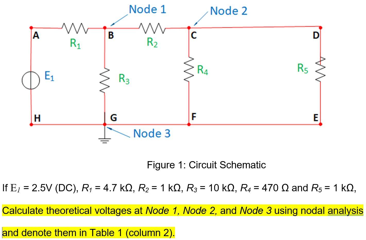 Solved Figure 1: Circuit Schematic If E1=2.5 | Chegg.com