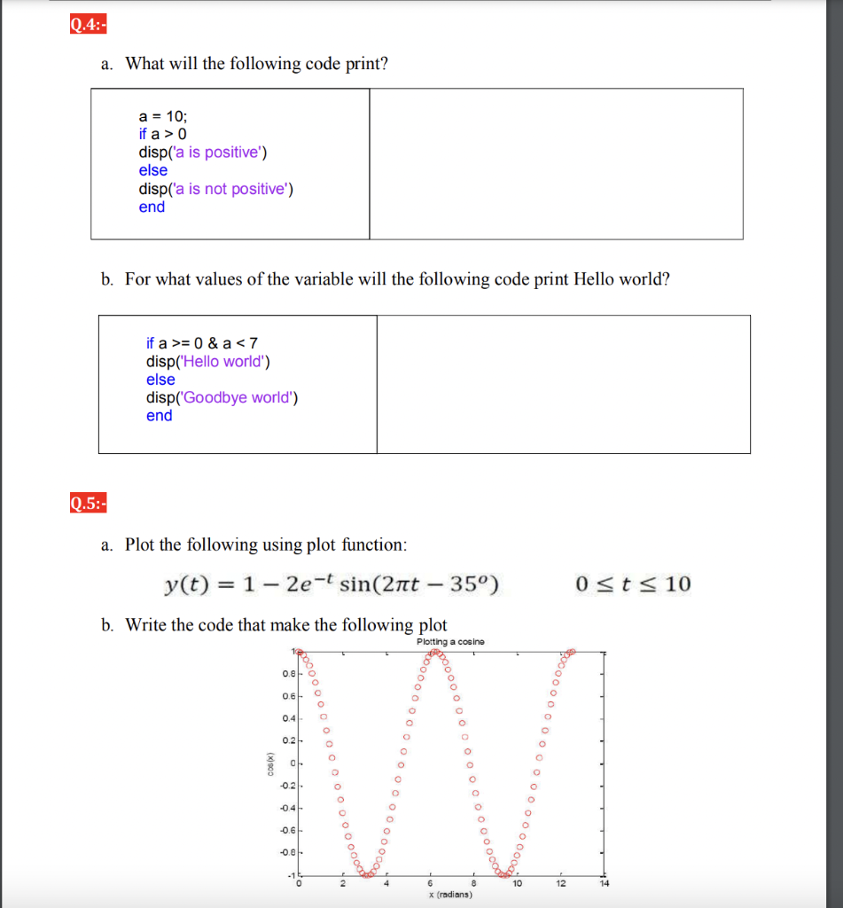 Solved a. What will the following code print? b. For what | Chegg.com Solved a. What will the following code print? b. For what | Chegg.com
