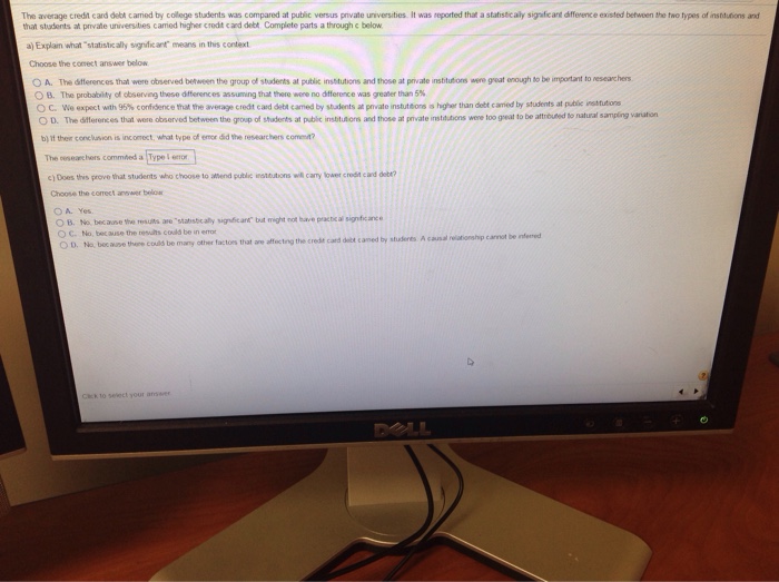 Solved The average credit card debt camed by college | Chegg.com