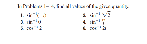 Solved In Problems 1-14, find all values of the given | Chegg.com