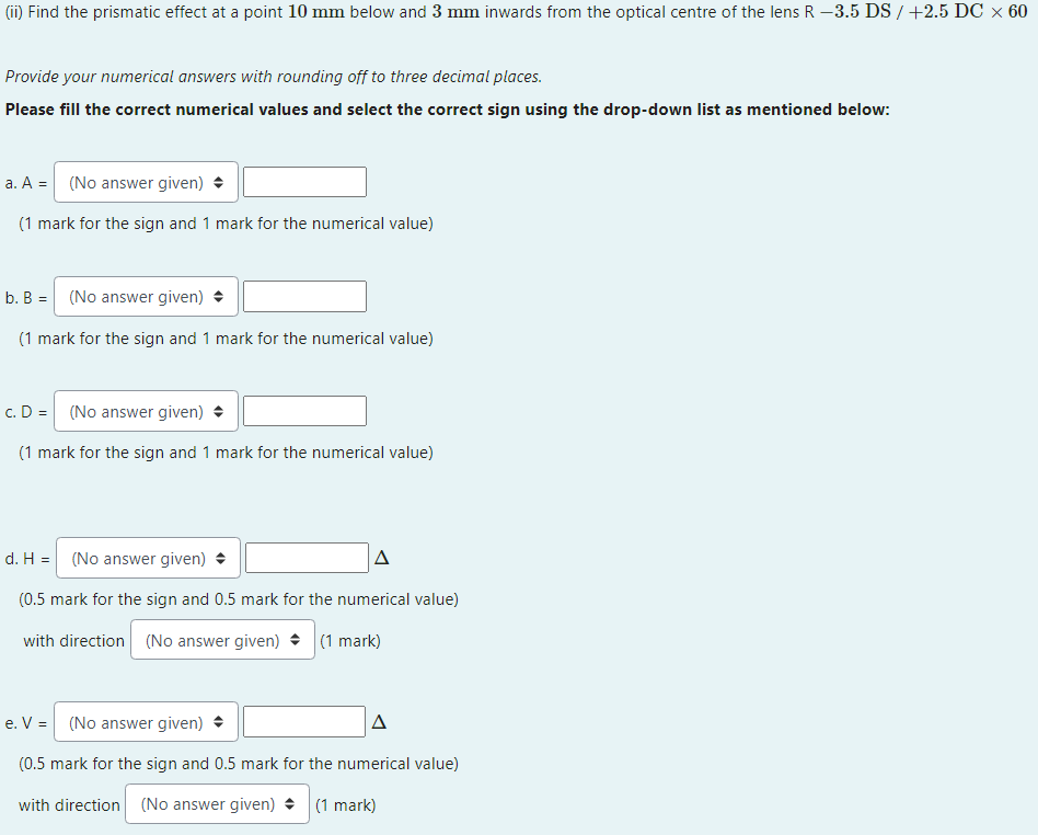 Solved (ii) Find the prismatic effect at a point 10 mm below | Chegg.com