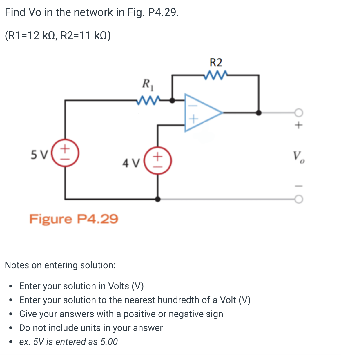 Solved Find Vo in the network in Fig. P4.29. | Chegg.com