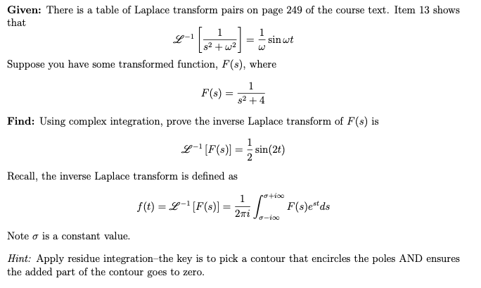 Solved Given: There is a table of Laplace transform pairs on | Chegg.com