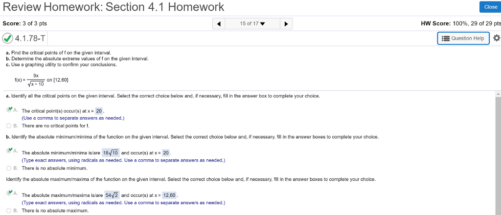 Solved Review Homework Section 4 1 Homework Close Score 3