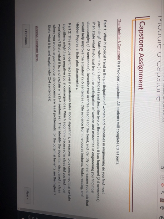 Capstone Assignment The Module 6 Capstone is a | Chegg.com