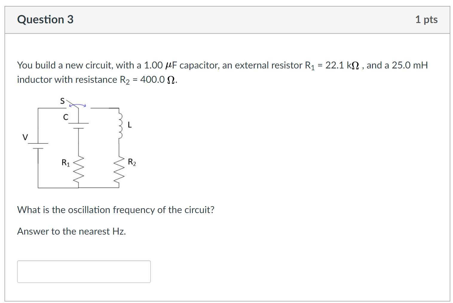 Solved Question 1 1 pts A circuit is shown below. It | Chegg.com