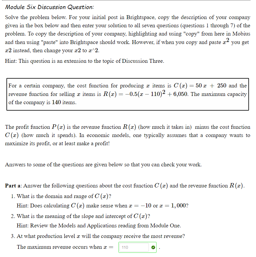 Solved Module Six Discussion Question: Solve the problem | Chegg.com