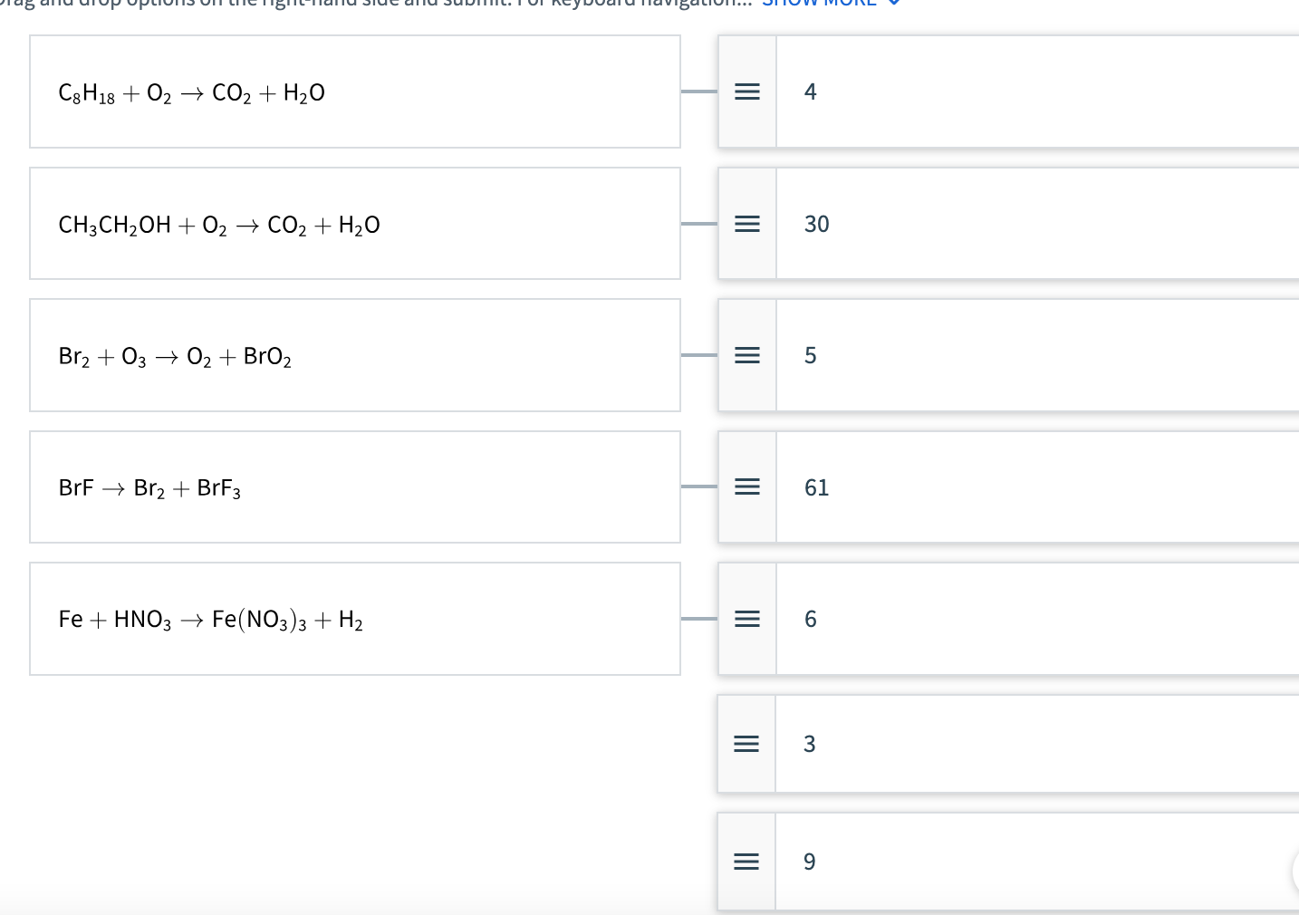 Solved Balance each of the equations shown below and then | Chegg.com