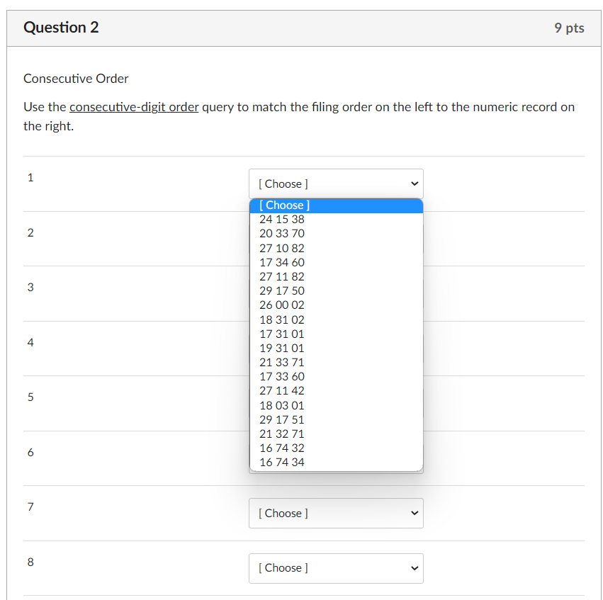 Terminal-Digit Order Use the terminal-digit order | Chegg.com