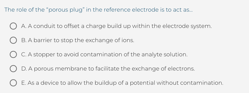 Solved The role of the “porous plug" in the reference | Chegg.com